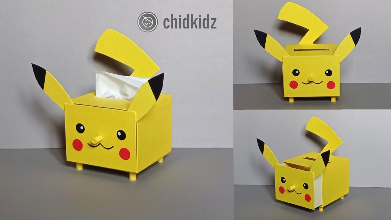 Pikachu Pokemon Tissue Box Cardboard DIY [ 5 Minute Craft ] - YouTube