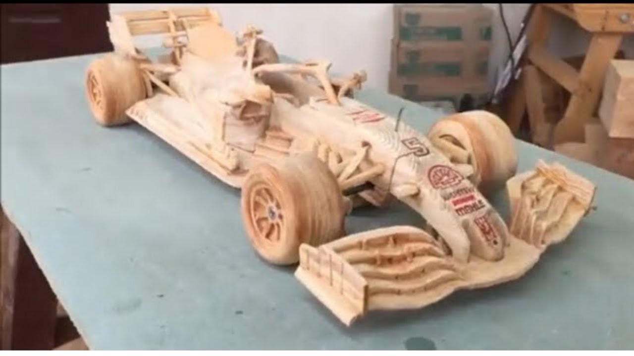Woodworking Art | F1 Racing Car | Wood Carving | New Ferrari SF1000 ...