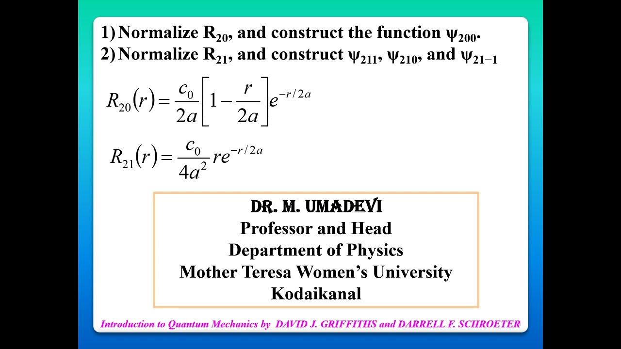 Normalize Radial part of wavefunction R20, R21 and construct wavefunction for nlm=200,211,210,21 ...