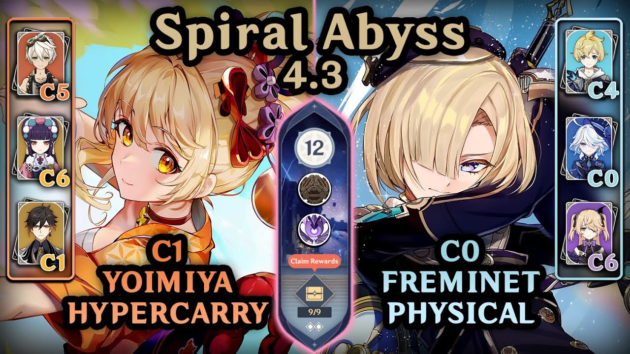 C1 Yoimiya & C0 Freminet Teams!!! | Spiral Abyss 4.3 (F12 - 9 ...