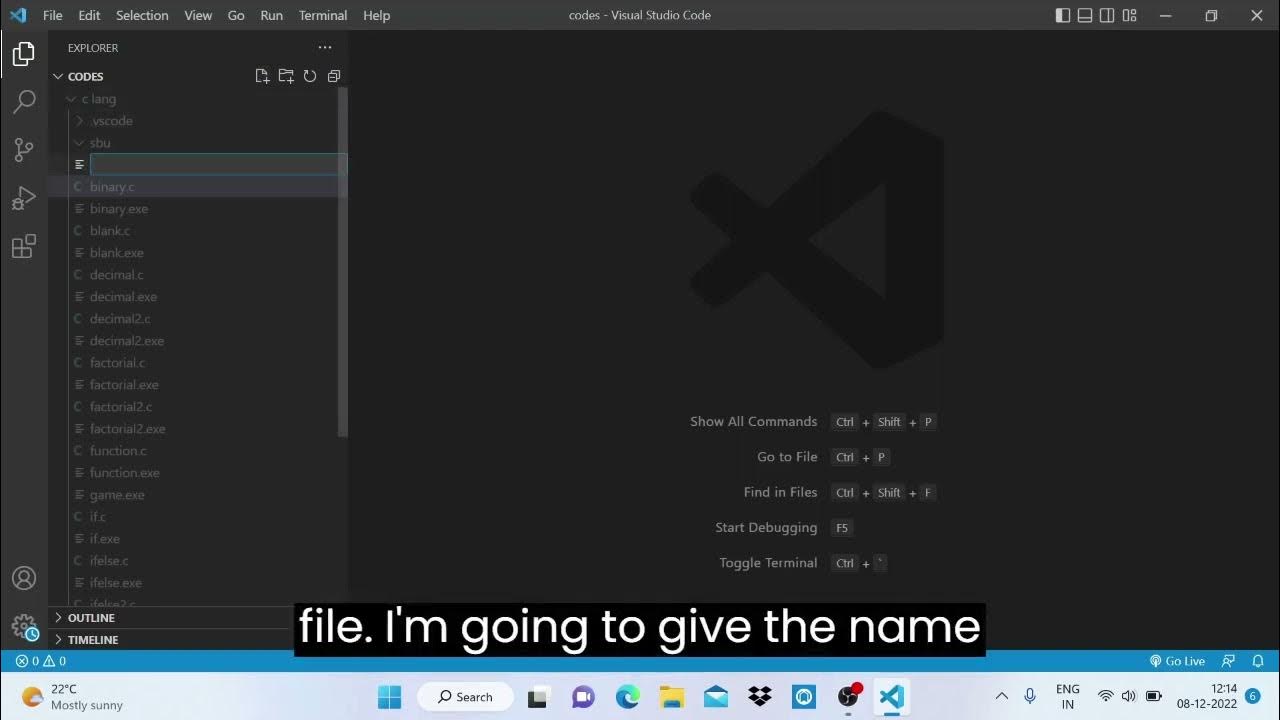 How To Run Your First Code In C Vs Code Youtube