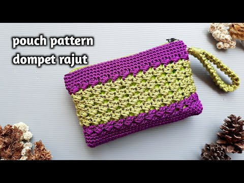 dompet rajut motif terbaru || crochet pouch new stitches - YouTube