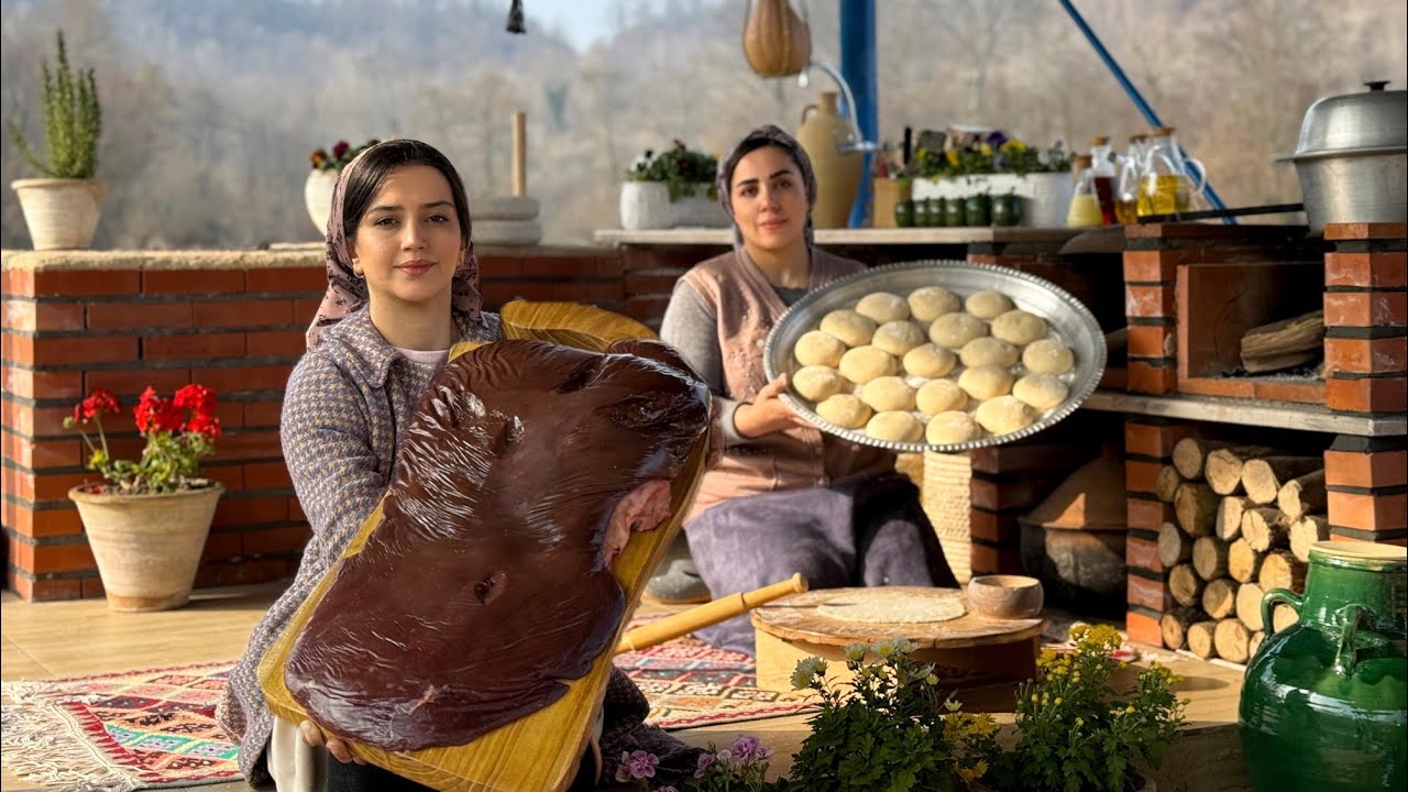 Cooking beef liver and bread on clay, a traditional method - YouTube