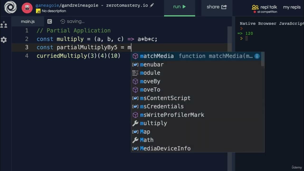 JavaScript Adv Concepts Functional Programming 0712 Partial Application - YouTube