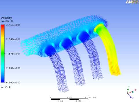Intake Manifold CFD - Velocity.mpg - YouTube
