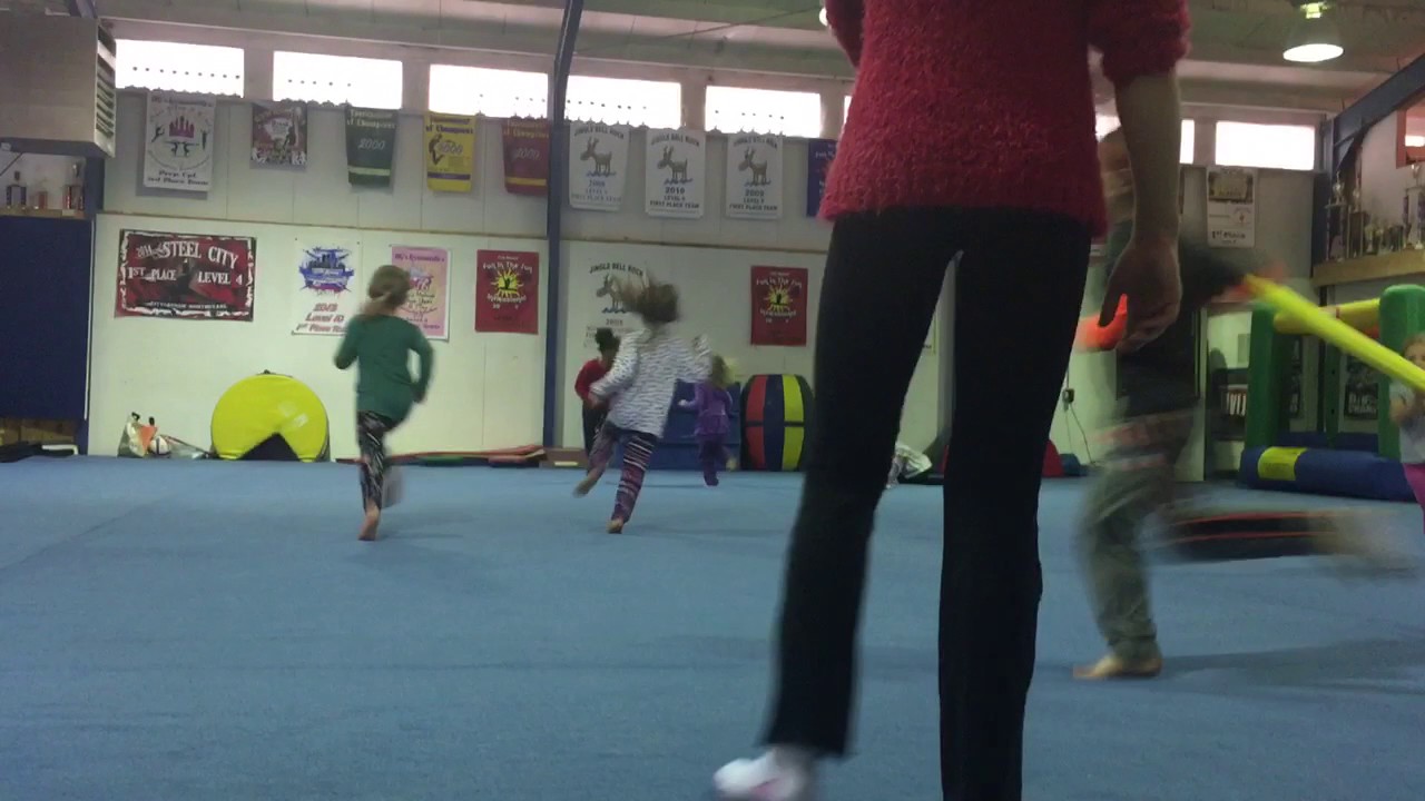 A at a santa/gymnastics event - YouTube