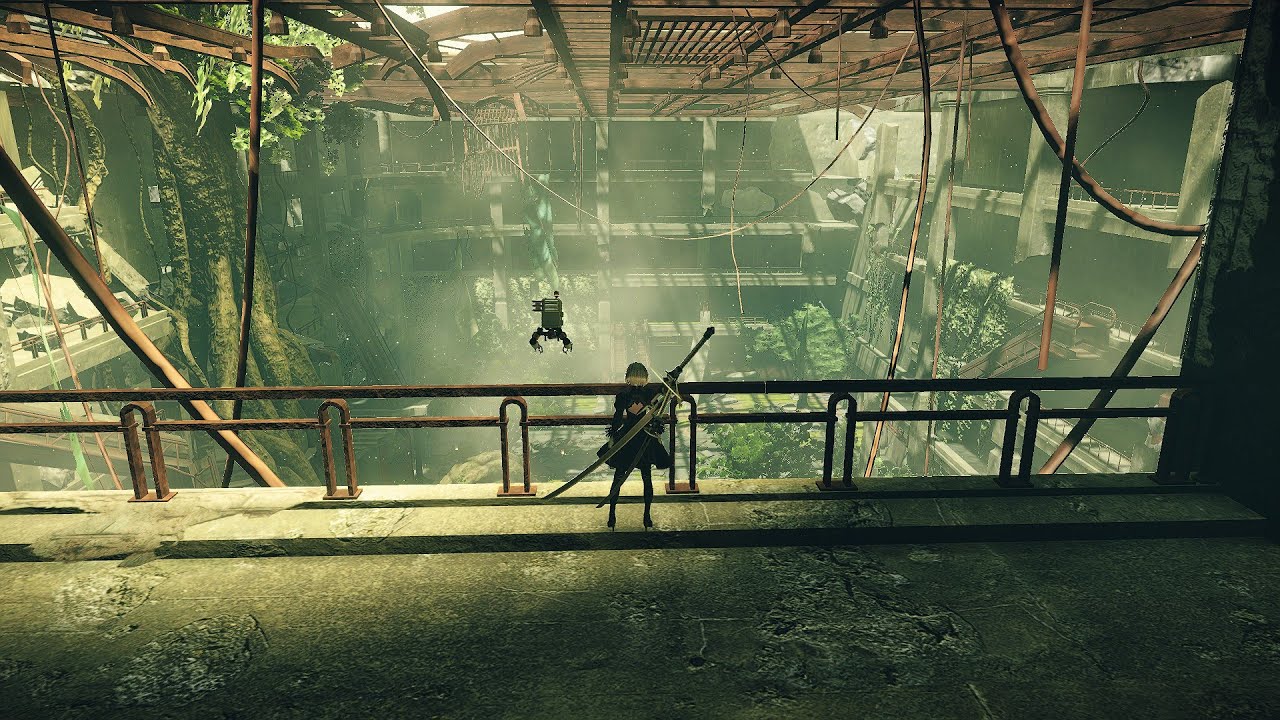 NieR Automata Access to Higher Levels of the Mall - YouTube