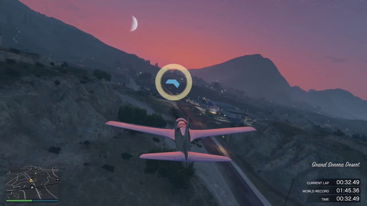 GTA Online Air Race Stage Flight World Record Lap Time - YouTube