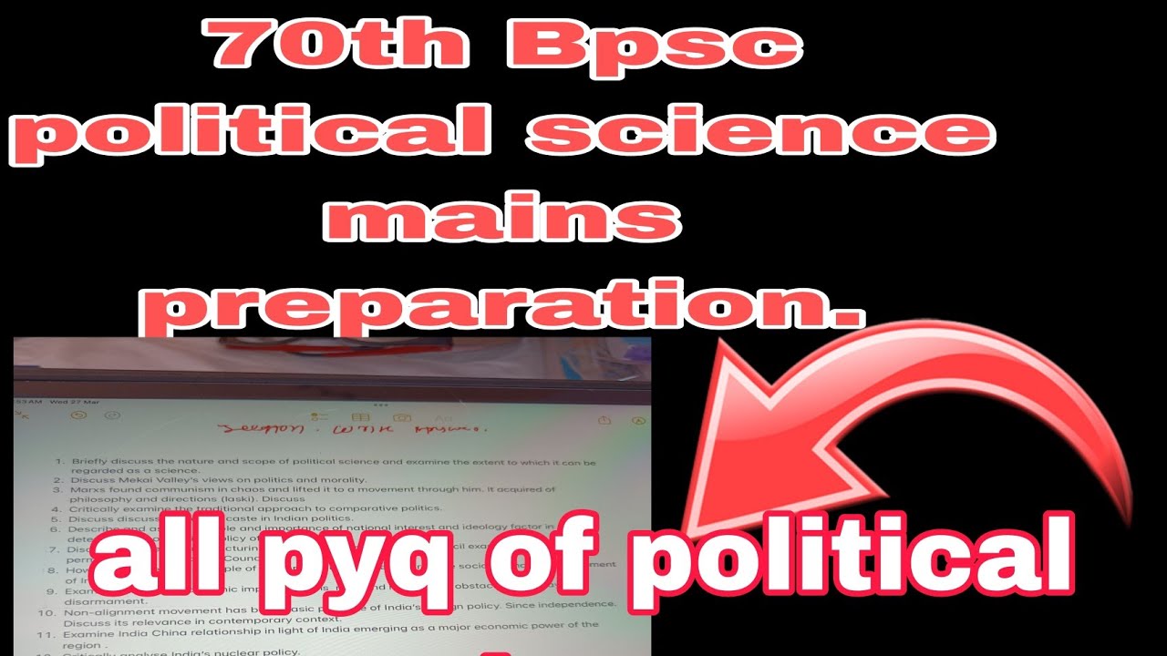 #target 70th Bpsc mains series of political science.all pyq . - YouTube