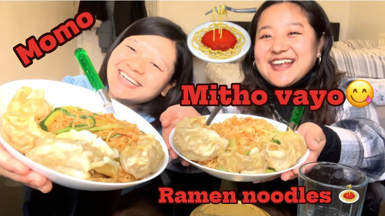 BIG MOMO WITH RAMEN NOODLES 🍝🥟🥟🥟#uk #thulungsibling - YouTube