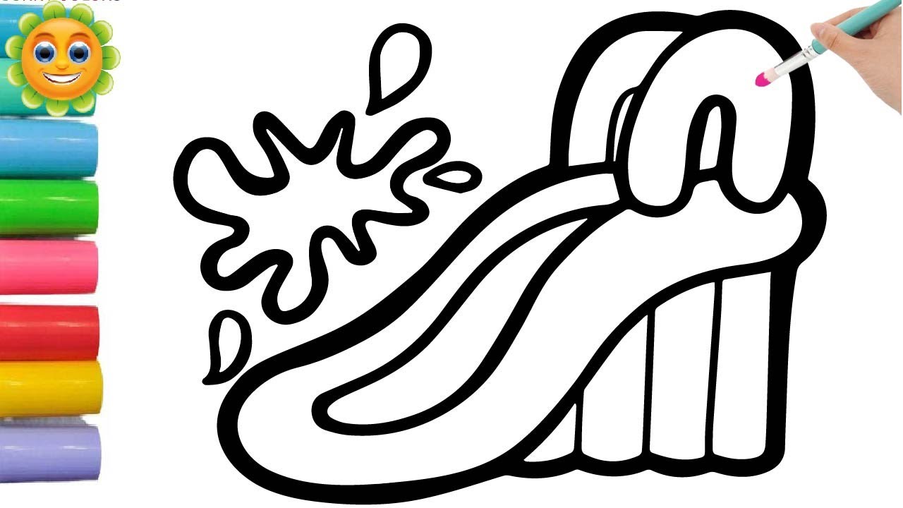 Water Slide Drawing,Painting and Coloring for Kids & Toddlers || How To ...