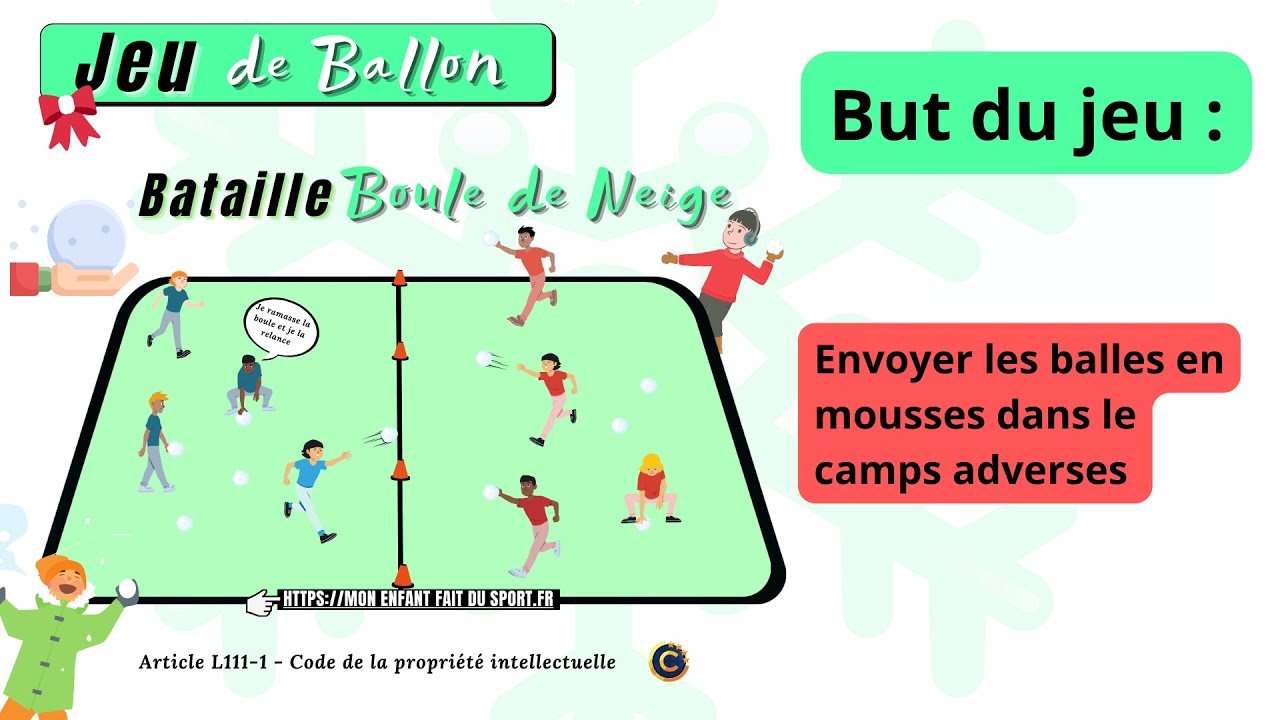 Règle du jeu de la BATAILLE DE BOULE DE NEIGE jeux sportifs pour ...