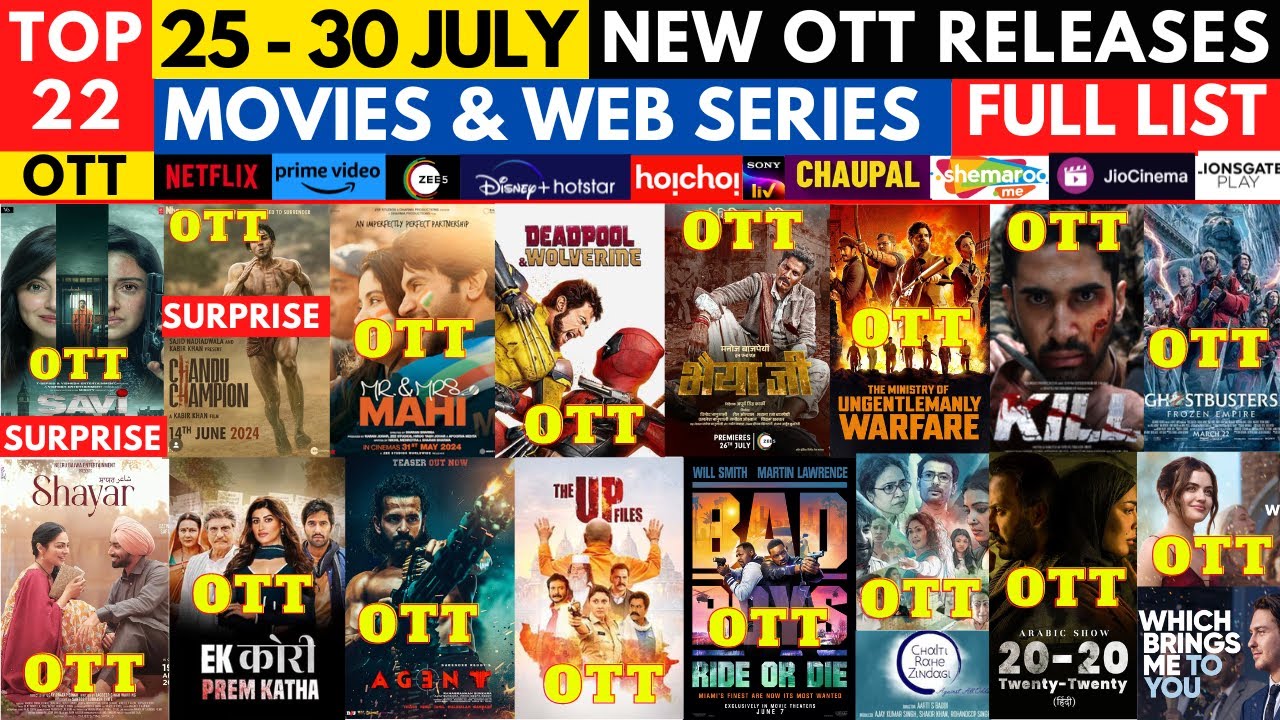 surprise ott release movies I chandu champion @PrimeVideoIN Mr and Mrs Maahi ...