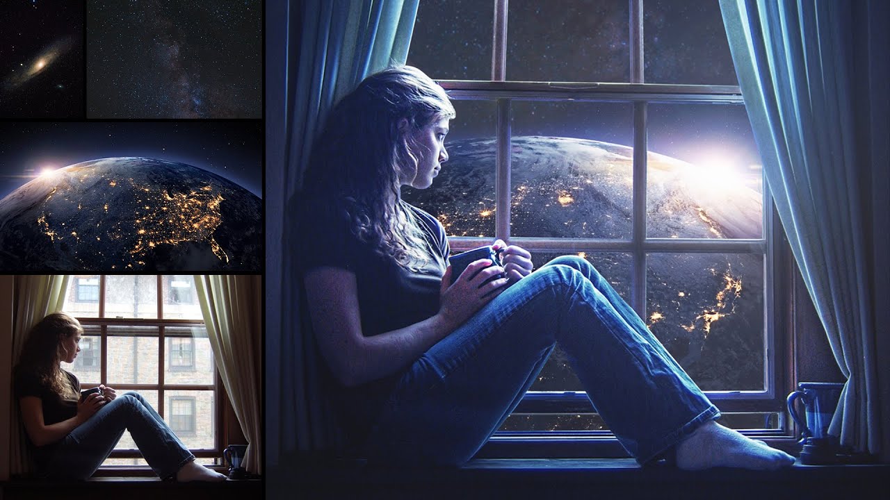 Looking To The Earth Photo Manipulation Photoshop Tutorial - YouTube