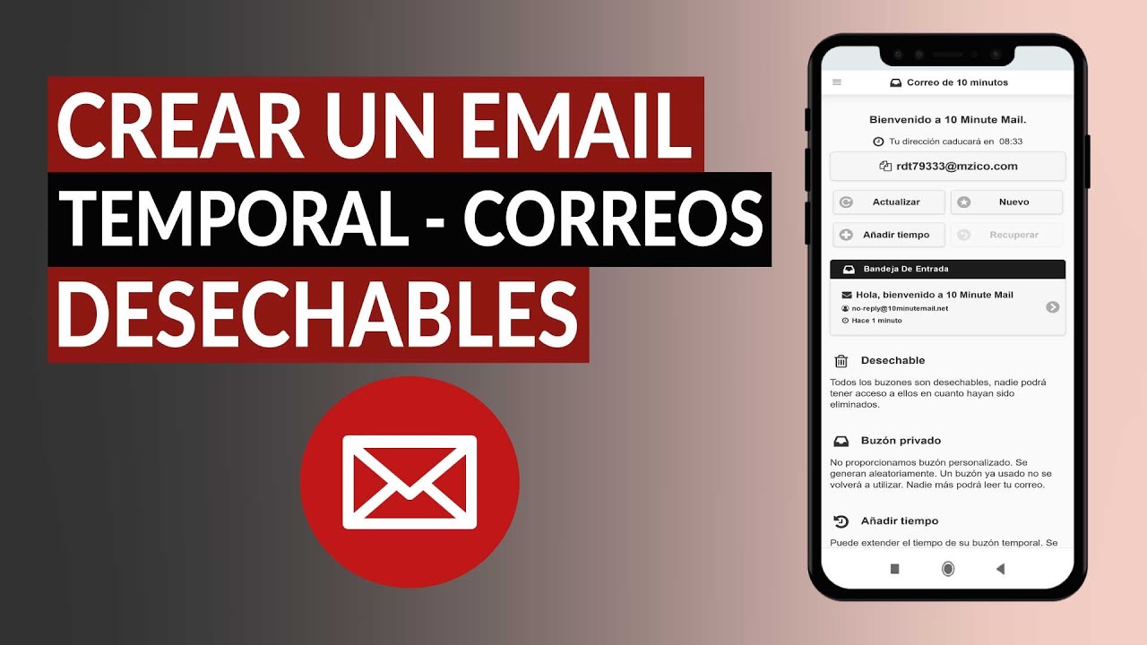 Como Crear un EMAIL Temporal - Correos Desechables de 10 Minutos - YouTube