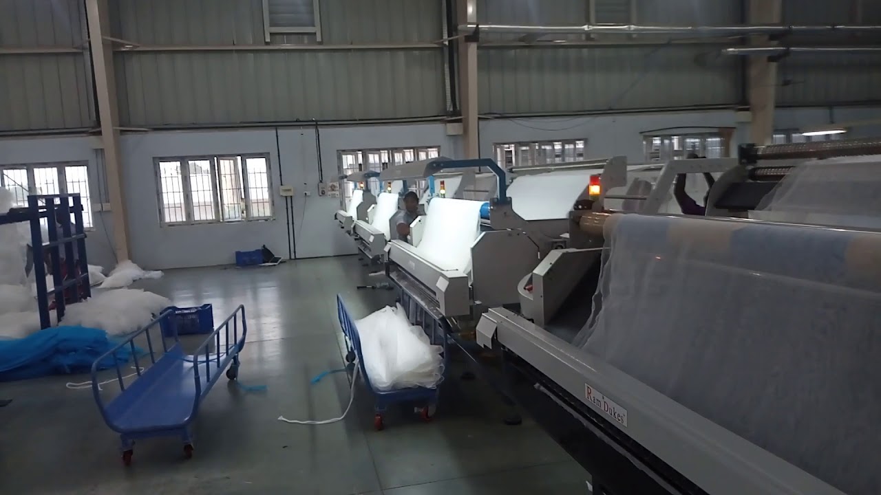 Mosquito net cutting machine - YouTube