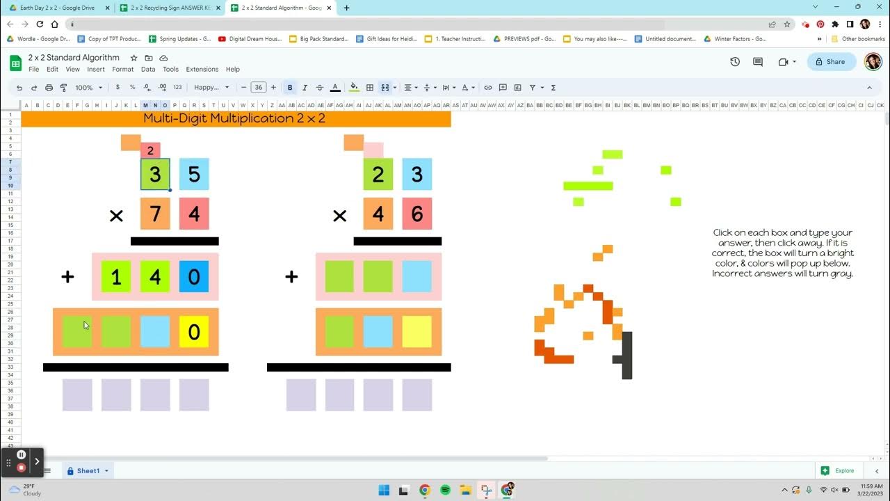 How to do Multi Digit Multiplication Standard Algorithm, with Google ...