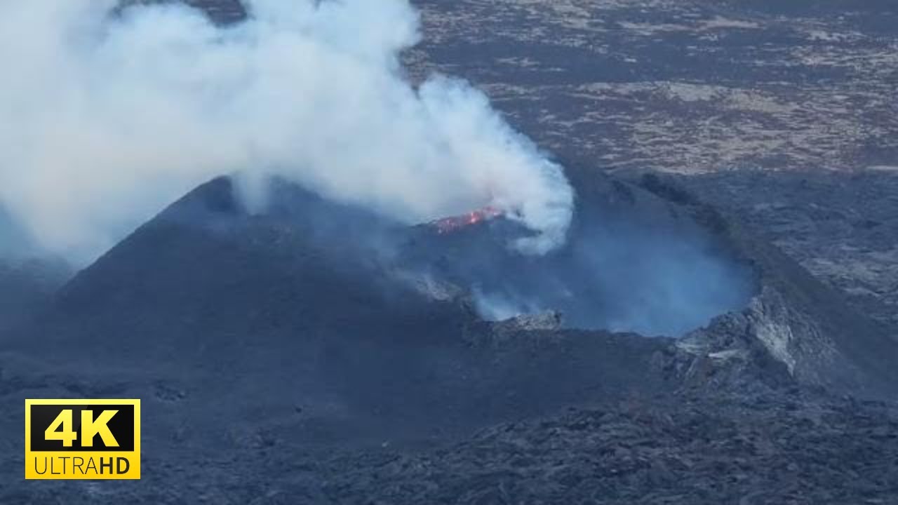 Birds are back at the volcano site, sign that eruption is ending. 04.08 ...