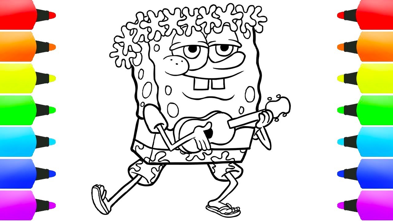 coloring pages spongebob easy - YouTube