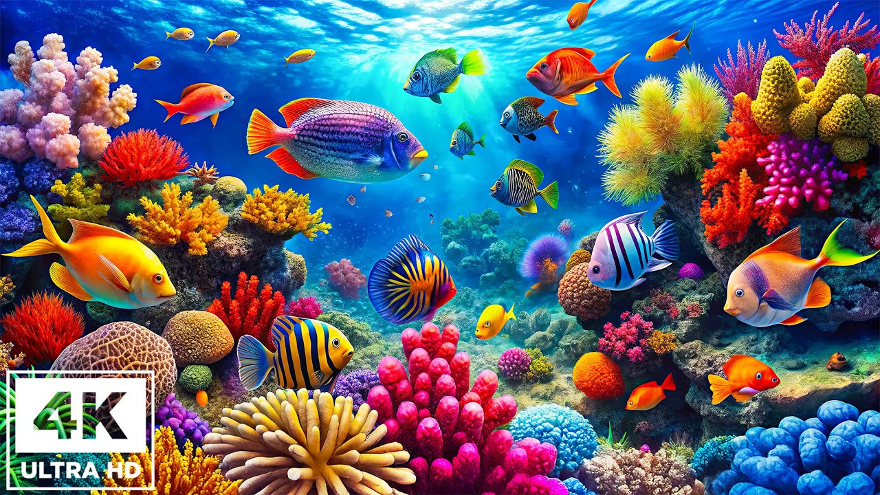 Under Red Sea 4K - Stunning Coral Reef Fish in the heart of the ocean ...