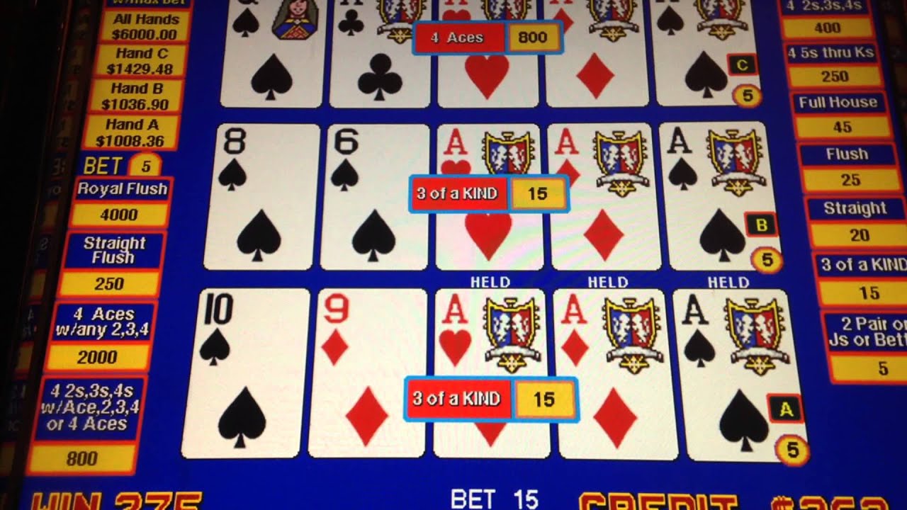 Double Double Bonus Video Poker Four Aces - YouTube