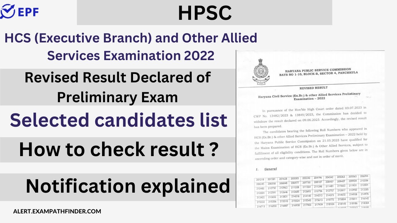 HPSC || HCS (Executive Branch) and Other Allied Services Examination ...