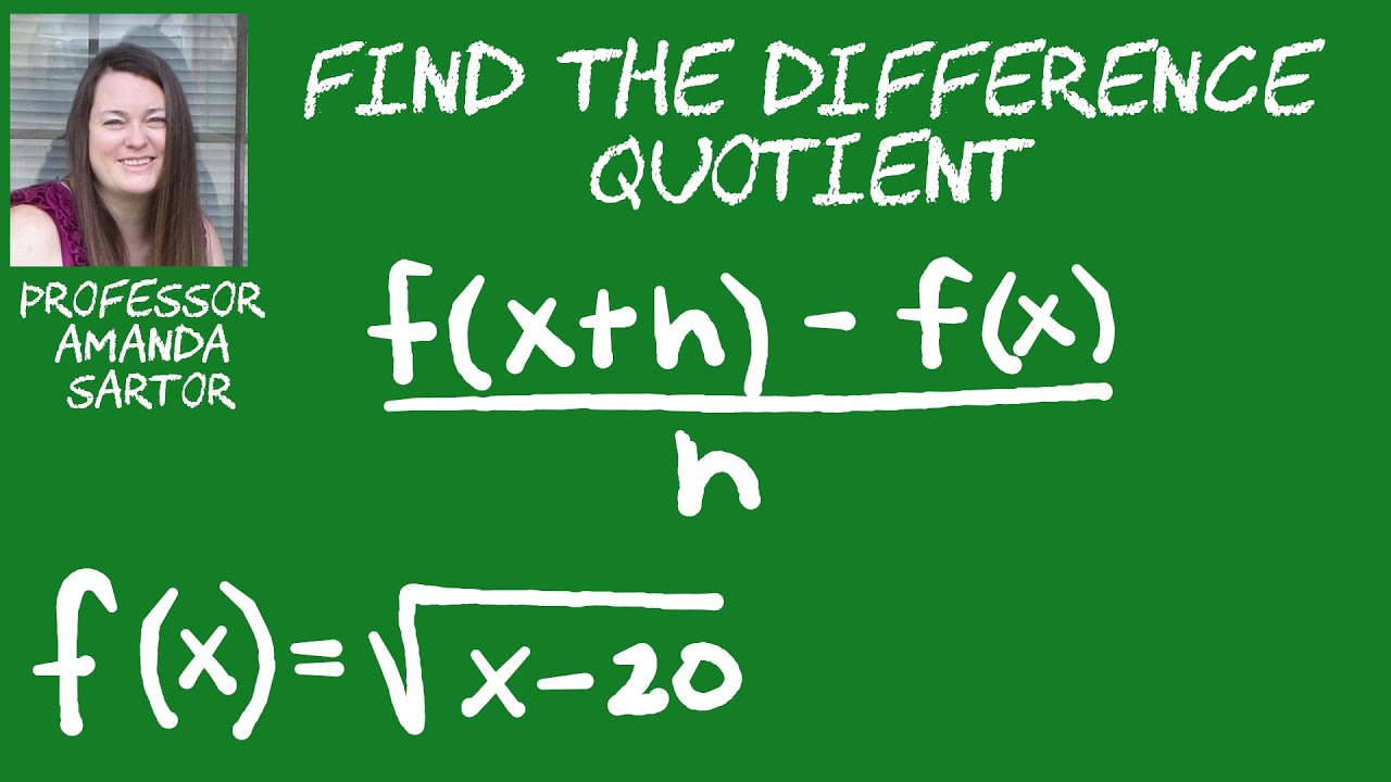 Find the Difference Quotient for the Root Function - YouTube