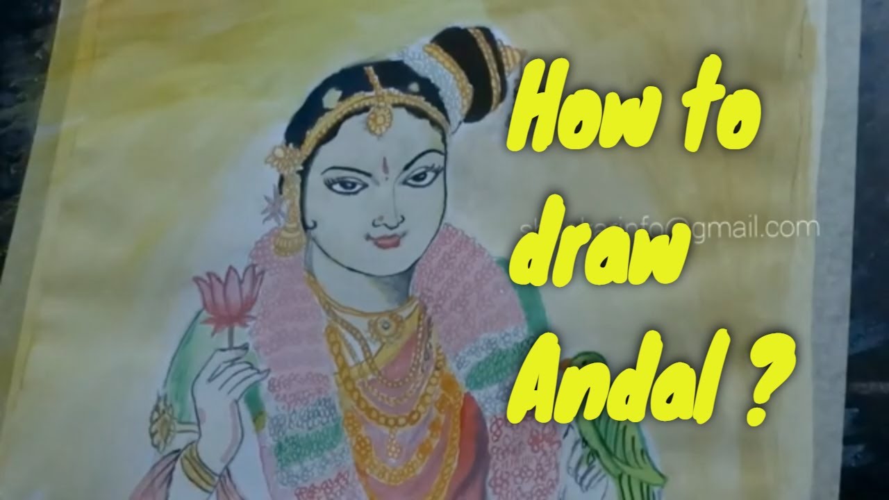 sri villiputhur andal | ஸ்ரீவில்லிபுத்தூர் ஆண்டாள் Water Color Painting ...