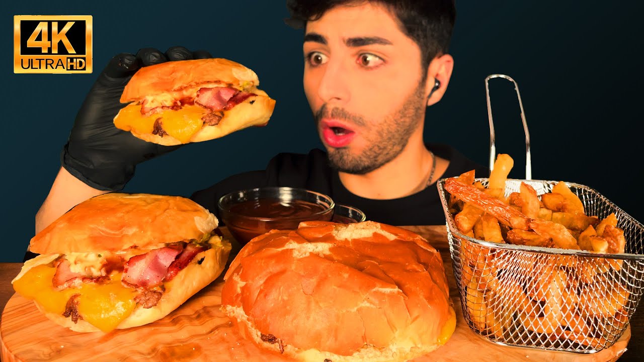 ASMR SMASH BURGER MUKBANG (No Talking) EATING SOUNDS 4K | Joris ASMR ...