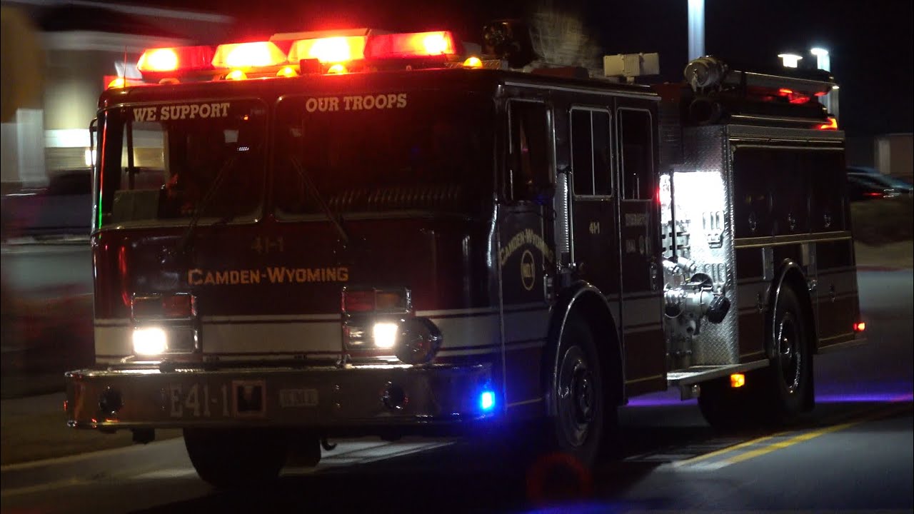 Camden - Wyoming Fire Company Engine 411 Responding - YouTube