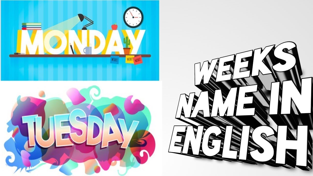 weeks name in English with animation - YouTube