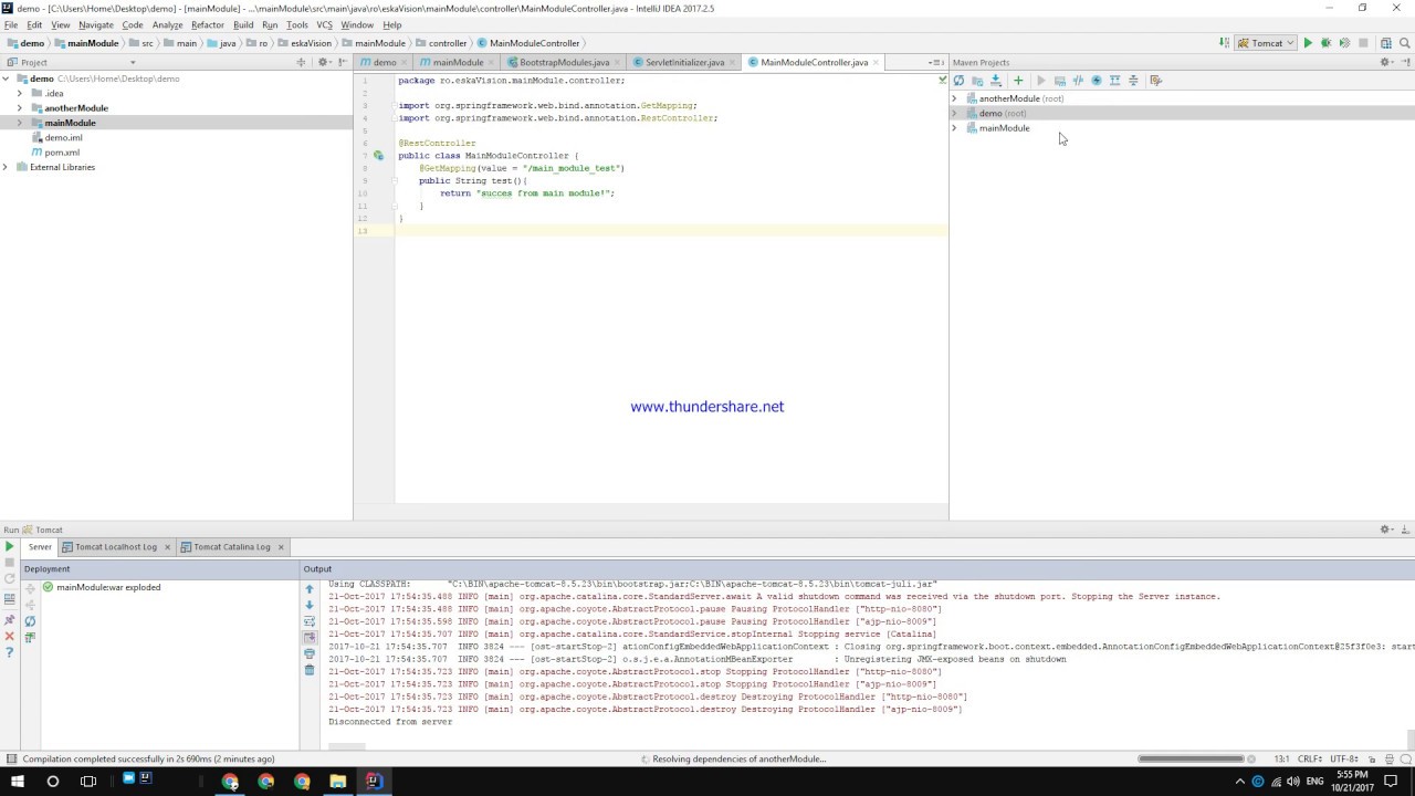 2017 Springboot Multi Module Project 10 Import Module To Project Youtube