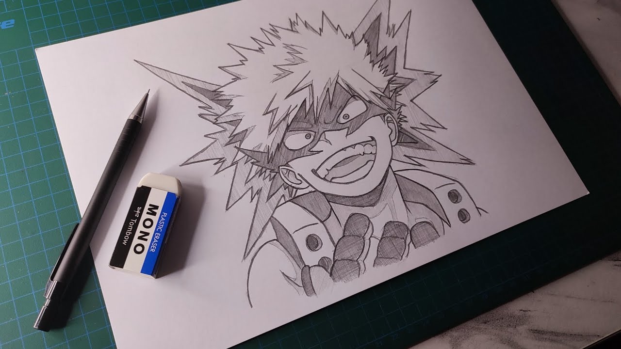 How to Draw Katsuki Bakugo - [Boku No Hero Academia] - YouTube