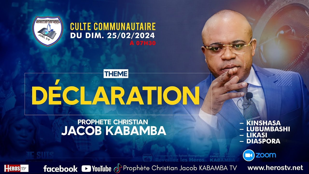 DECLARATION CULTE DU DIMANCHE 25/02/2024 AVEC PROPHETE DES NATIONS ...