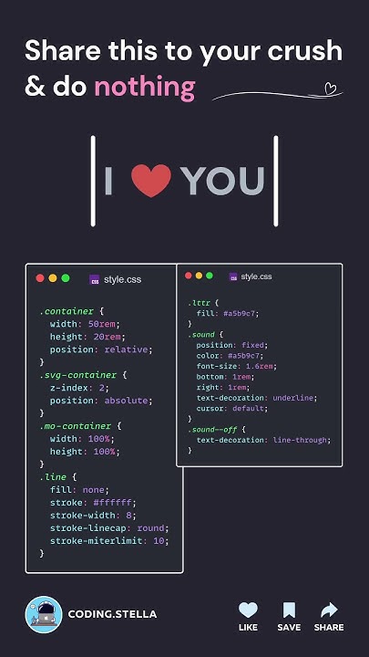 I love you Animation HTML & CSS #shorts #valentine - YouTube