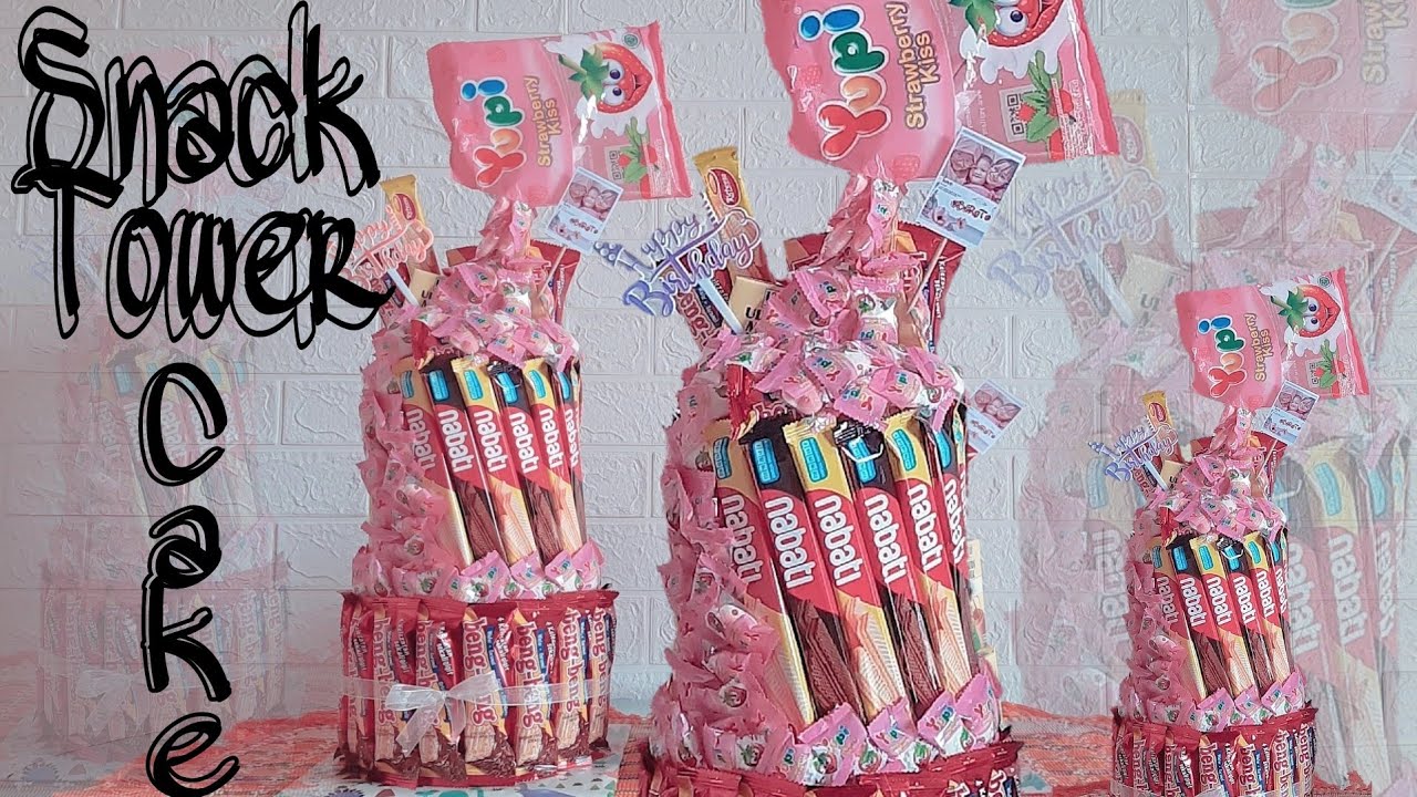 DIY SNACK TOWER CAKE by HYPERLAPSE | Oemah Kreasi - YouTube