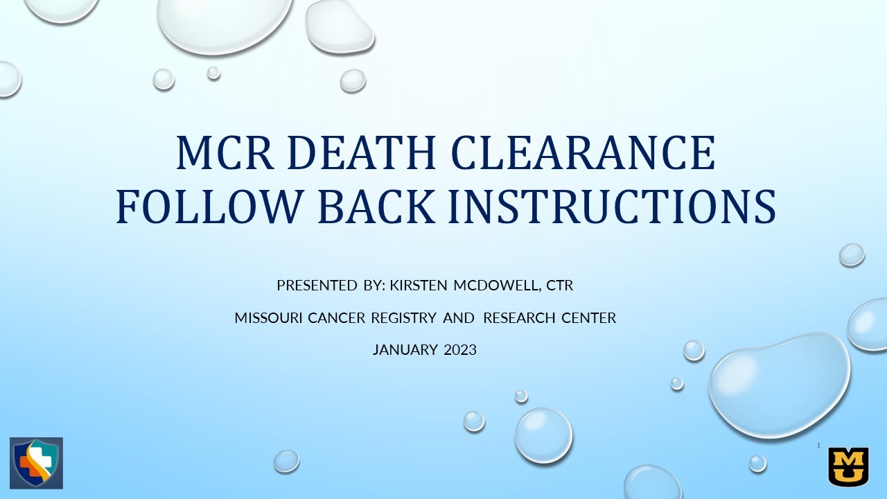 MCR Death Clearance Updated 2024 - YouTube