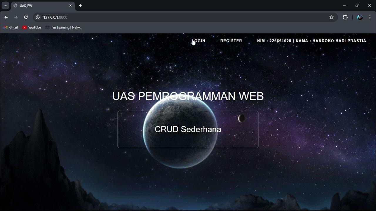 UAS Pemrograman Web Penggunaan CRUD Sederhana Menggunakan Laravel - YouTube