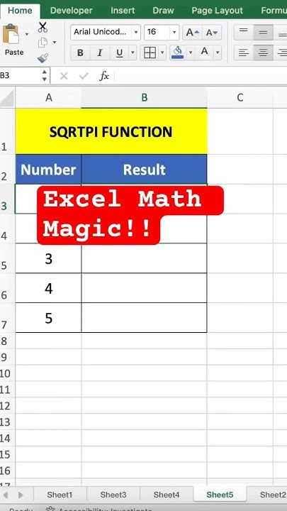 Excel Math Magic!! SQRTPI Function in excel #shorts #excel #ytviral #exceltipsandtricks - YouTube