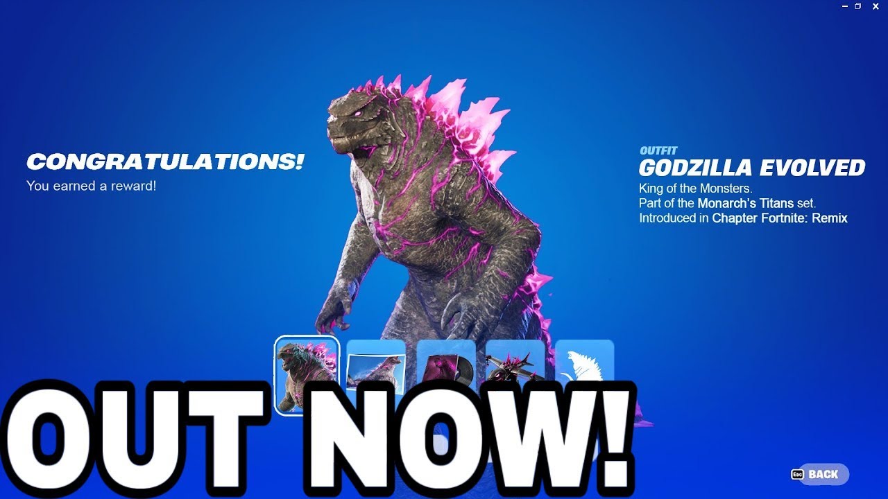 Fortnite x Godzilla Battlepass Items are OUT NOW! 😁 (GODZILLA SKIN ...