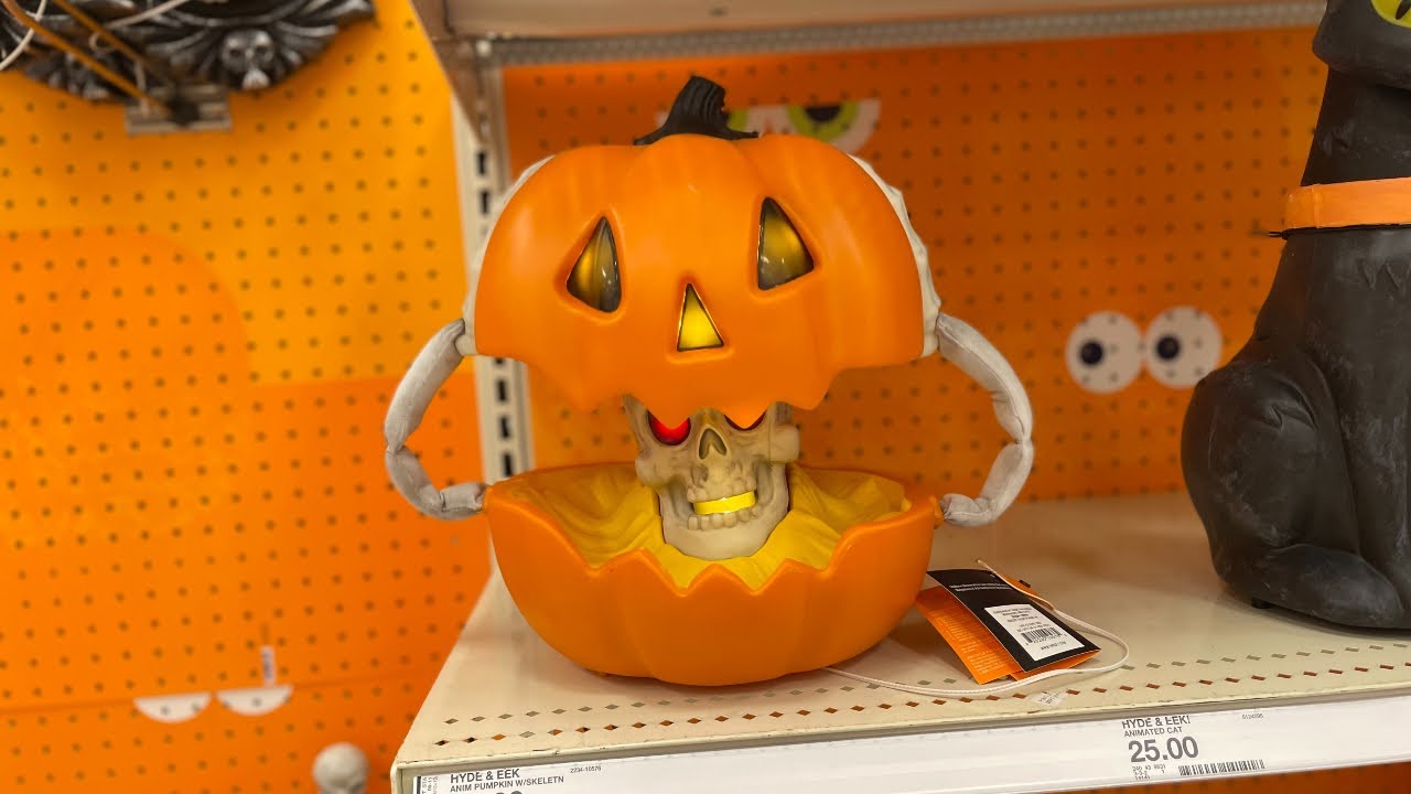 Pumpkin with Skeleton 2022 Animatronic In-Store Demo at Target - YouTube