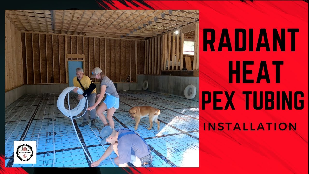 Garage Pex tubing installation - YouTube