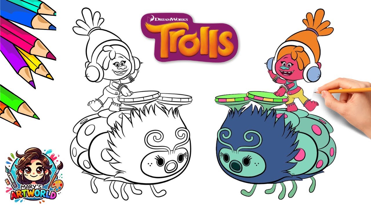 How to Draw DJ Suki from Trolls / Easy Drawing Tutorial - YouTube