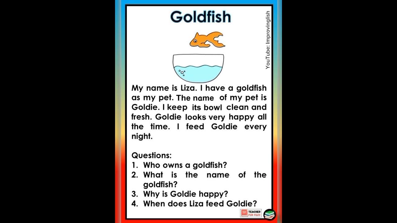 Goldfish: Reading Comprehension #learnenglish #improvinglish # ...