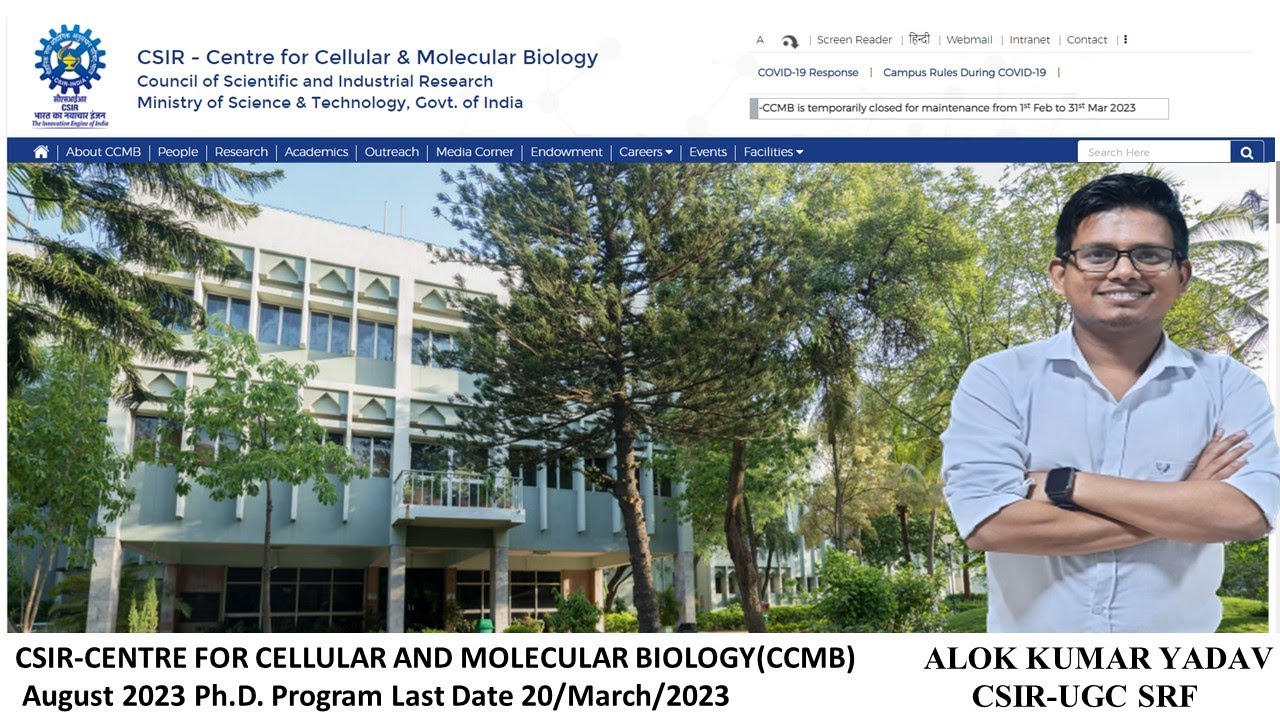August 2023 Ph.D. Program For CSIR-CENTRE FOR CELLULAR AND MOLECULAR ...
