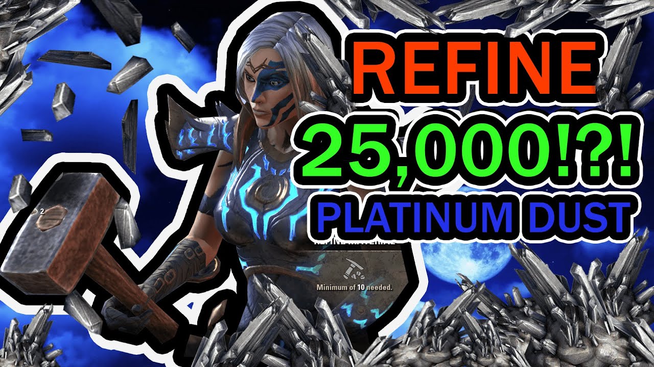Elder Scrolls Online ESO - Refining 25000 Platinum Dust - YouTube