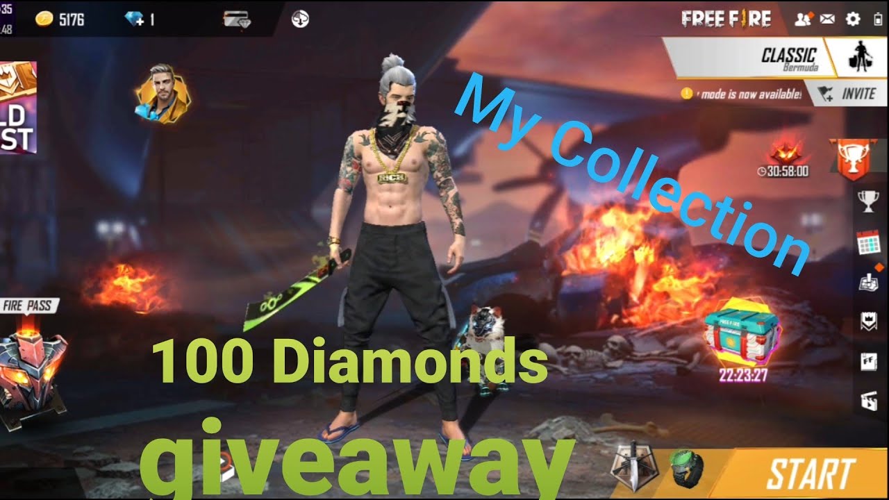 My collection/100 Diamonds giveaway at 5.00pm /ThalaRamar FF/💗💗 - YouTube