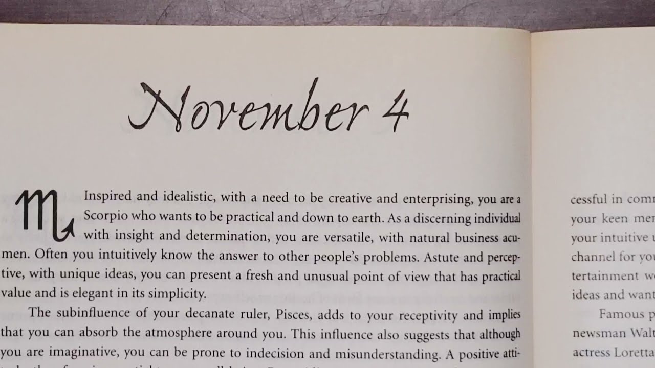 November 4th Birthday, Scorpio Sun Sign, Zodiac Sign, Personalized ...