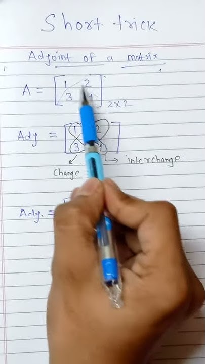 Short Trick To Find Adjoint of A Matrix - YouTube