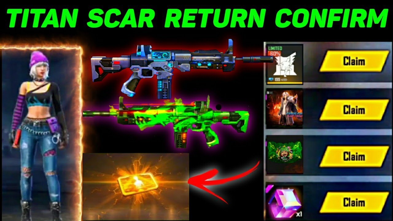 HOW TO GET TITAN SCAR IN FREE FIRE || FREE FIRE TITAN SCAR RETURN DATE ...